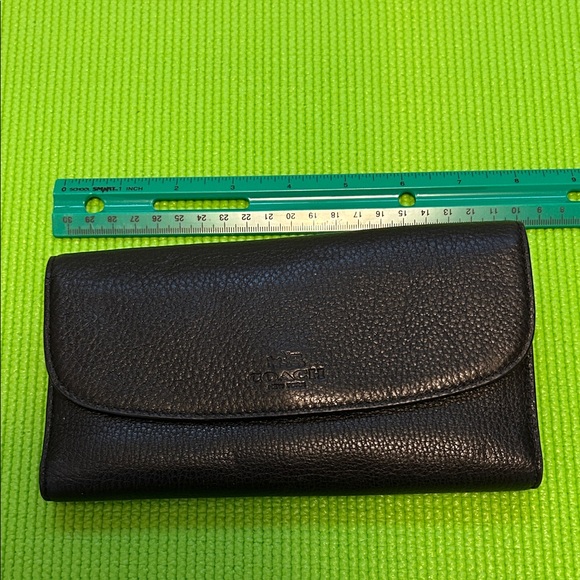 Coach | Bags | Coach Black Checkbook Large Wallet Euc | Poshmark